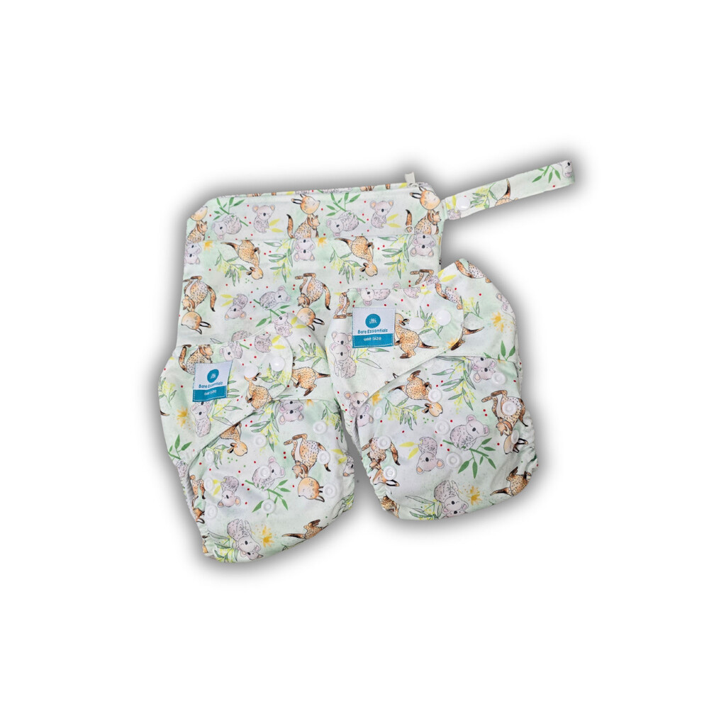 Buy Itti Bitti Reusable Cloth Nappy Osfm With Small Wet Bag Aussie Bush ...