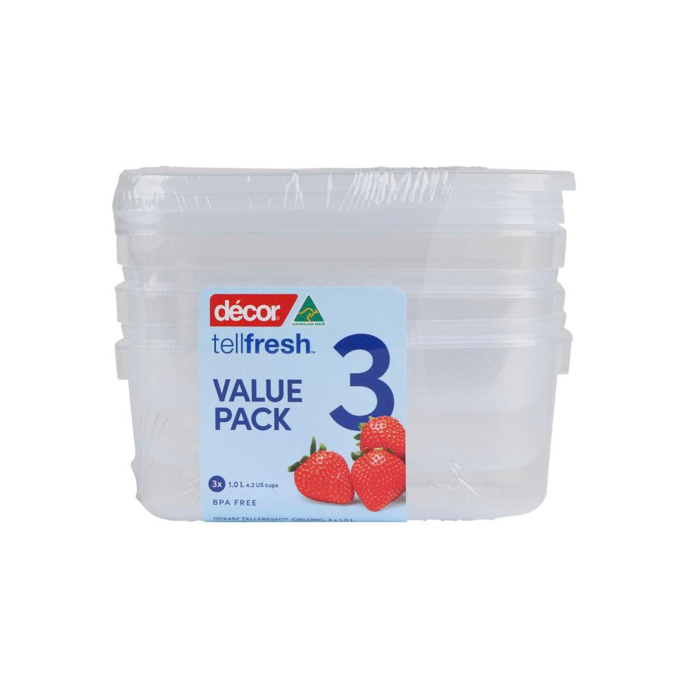 Buy Decor Tellfresh Container 1 Litre 3PACK | Coles