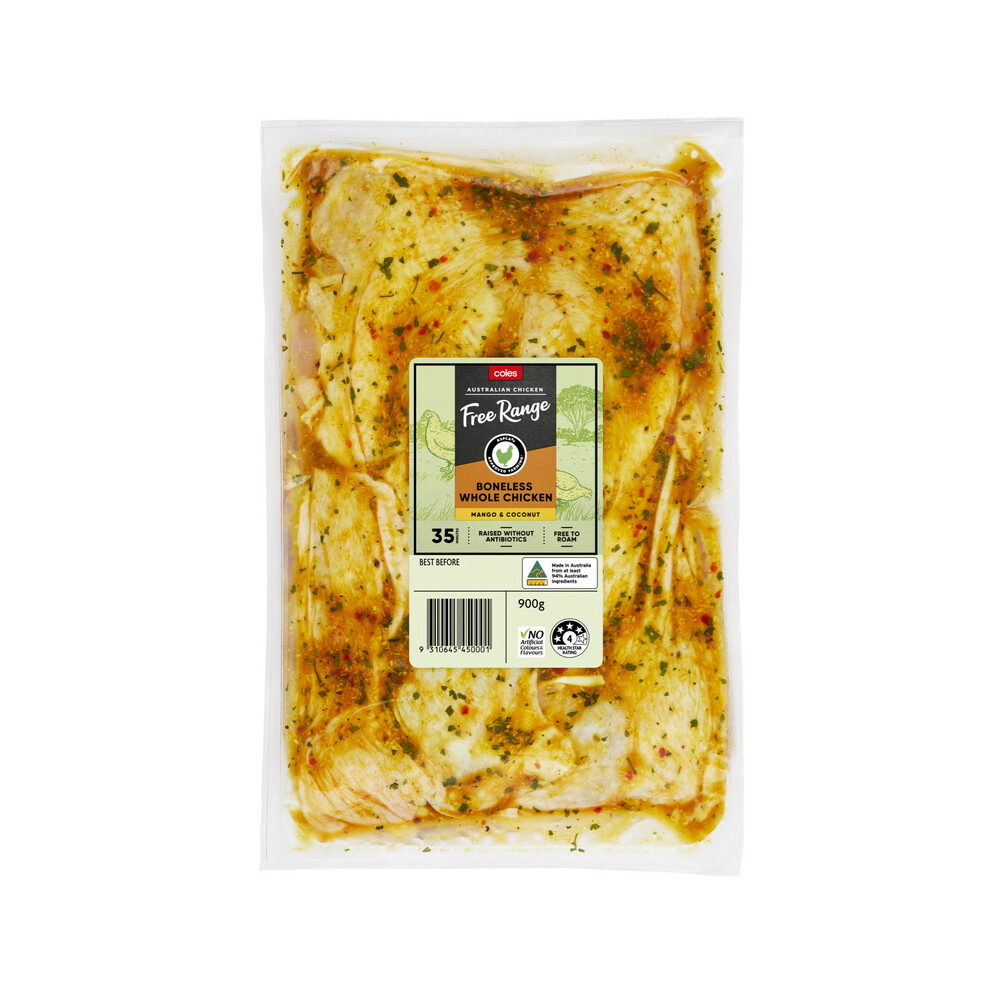 Buy Coles RSPCA Approved Free Range Chicken Mango & Coconut 900g | Coles
