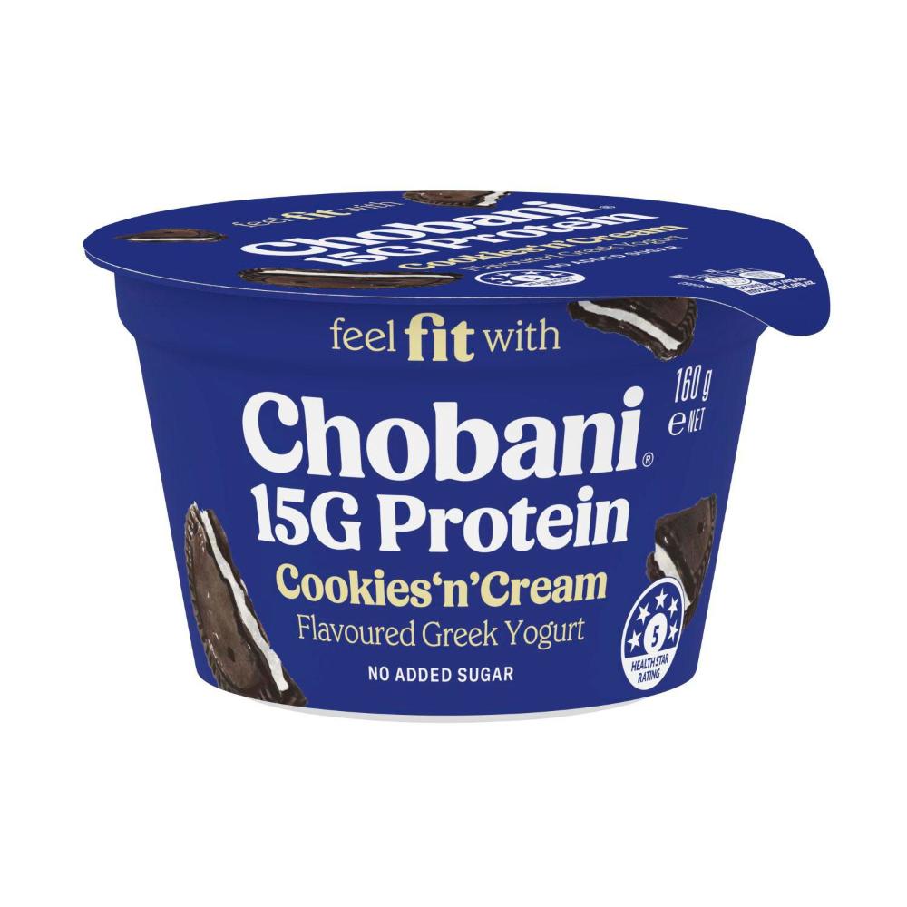 Buy Chobani Fit High Protein Greek Yogurt Cookies & Cream 160 GRAM | Coles