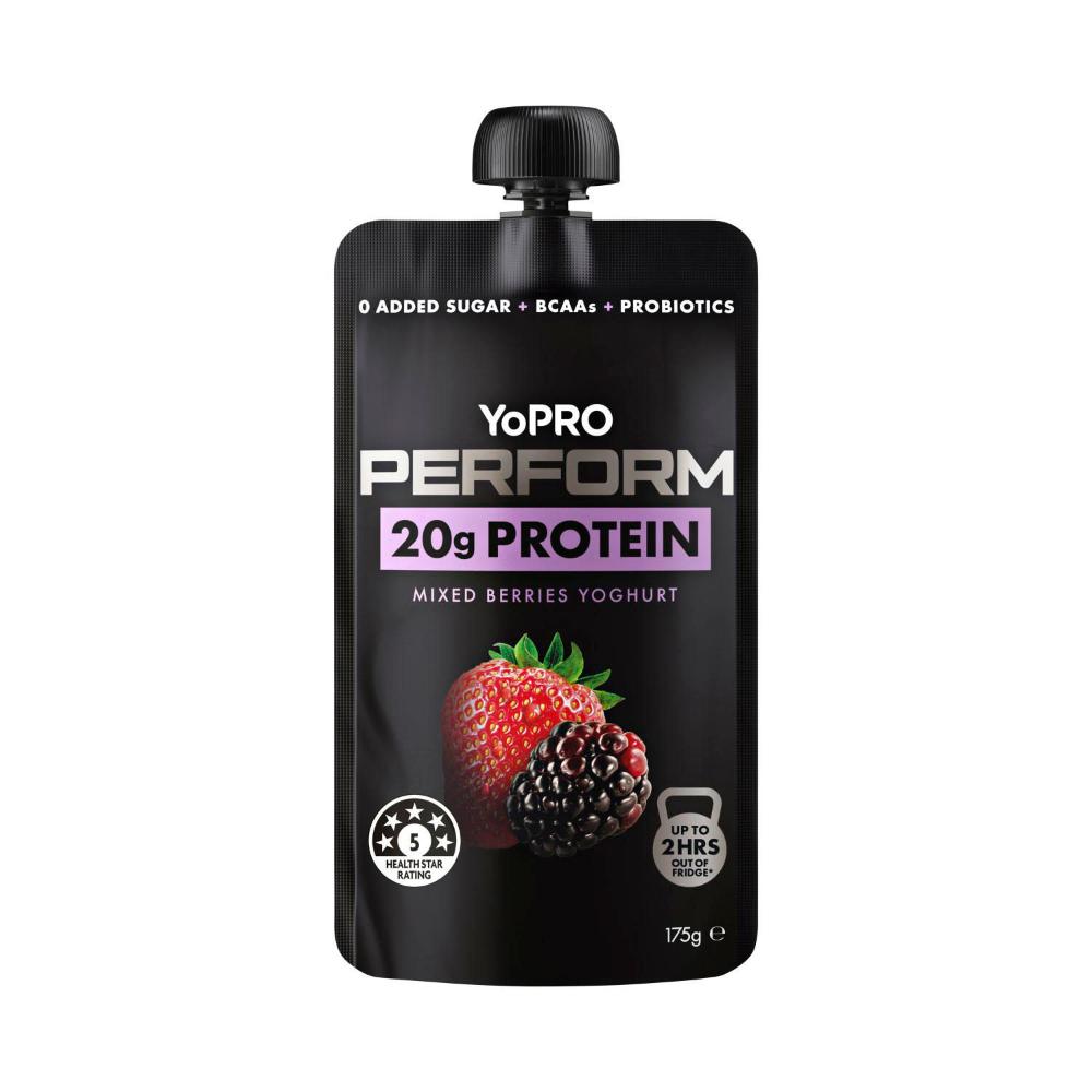 Buy Danone Yopro Perform Yoghurt Pouch Mixed Berries 175g | Coles