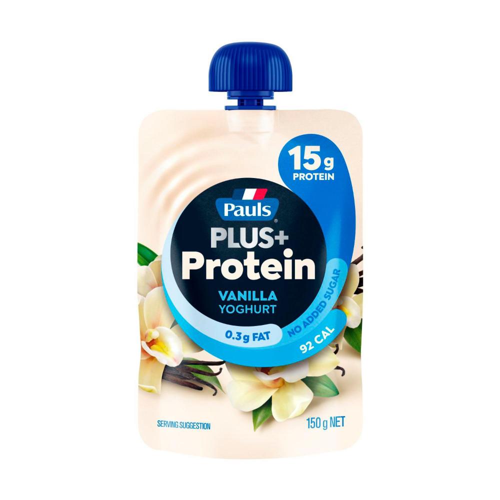 Buy Pauls Plus Protein Yoghurt Pouch Vanilla 150 GRAM | Coles