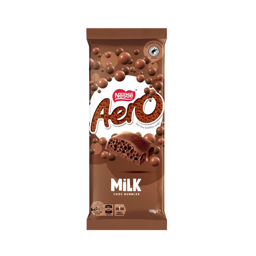 Buy Nestle Aero Milk Chocolate Block 118g | Coles