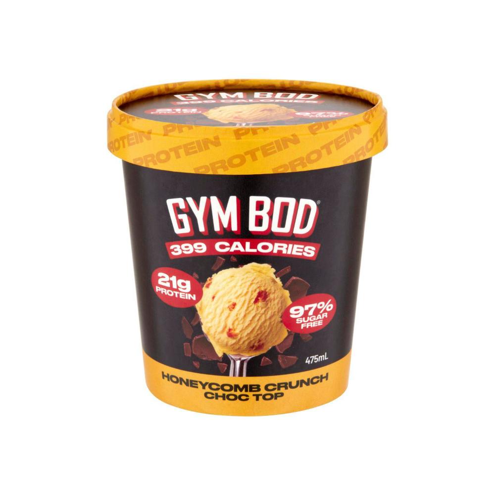 Buy Gym Bod Honeycomb Crunch Choc Top Protein Ice Cream 475mL | Coles