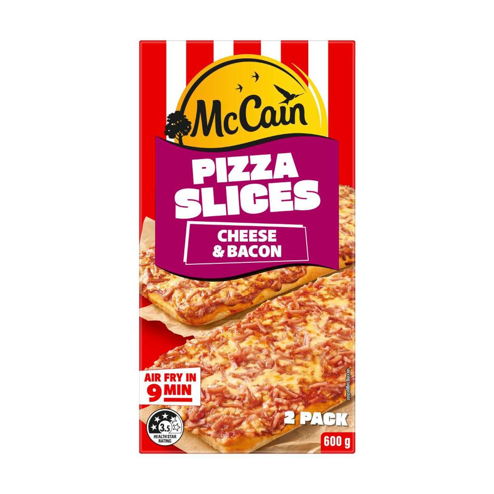 Buy McCain Cheese & Bacon Pizza Slices 2 Pack 600g | Coles