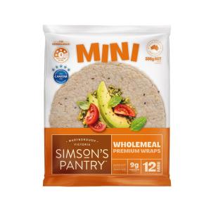 Buy Simsons Pantry No Artificial Preservatives Wholemeal Mini Wraps 12 ...