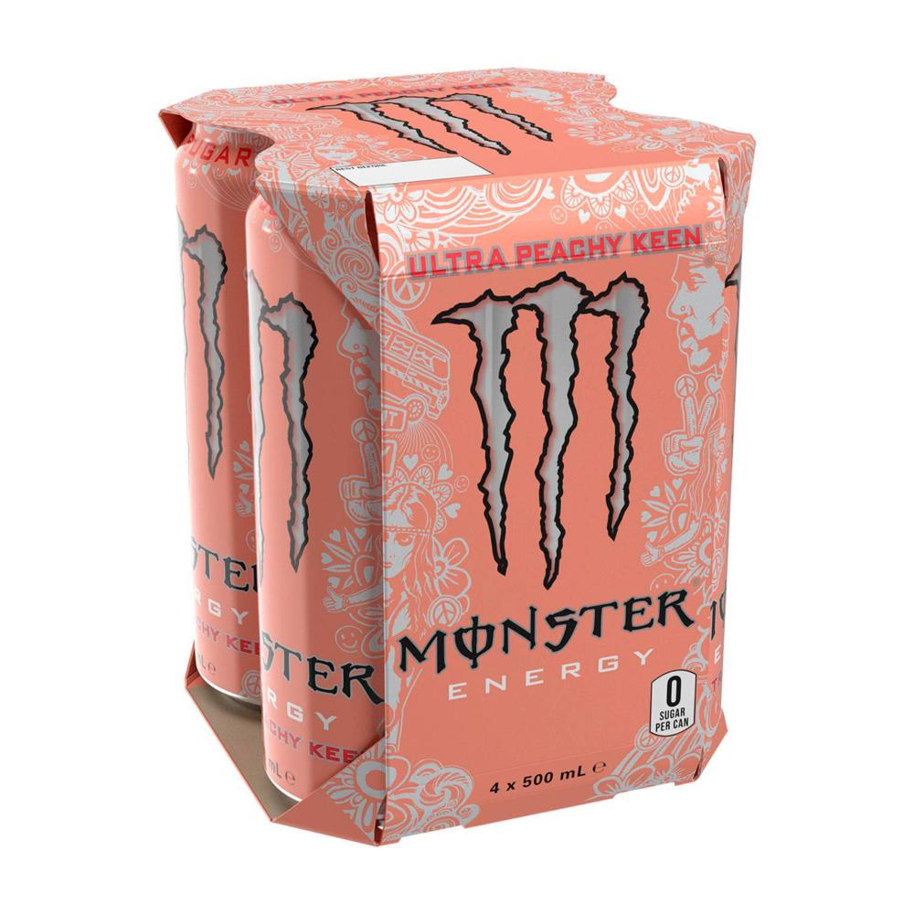 Buy Monster Energy Drink Peach 4x500ml 2L | Coles
