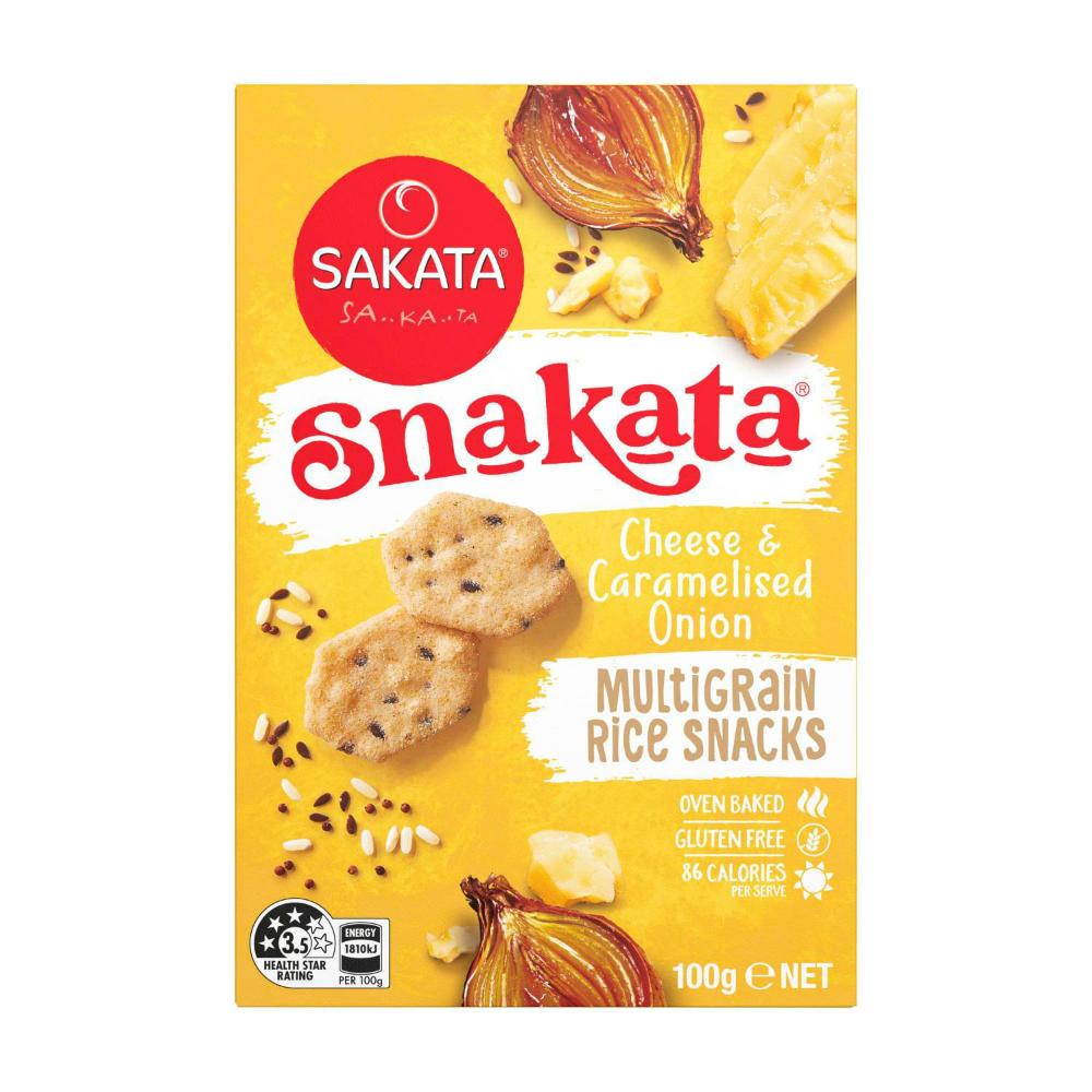Buy Snakata Rice Snack Crackers Cheese & Onion Multigrain 100 GRAM | Coles