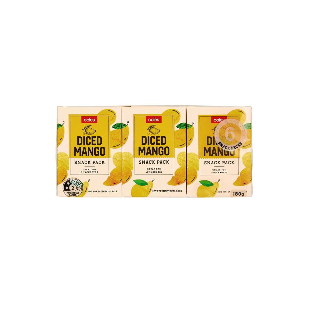 Buy Coles Diced Mango Snack 6 Pack 180g | Coles
