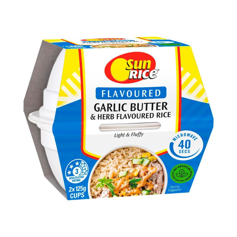 Buy Sunrice Herb & Garlic Flavoured Rice Cup 250g | Coles