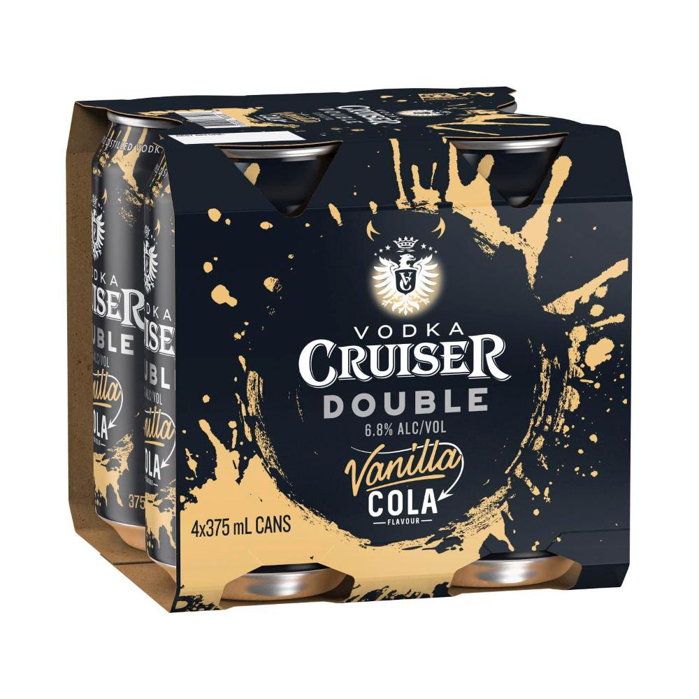 Buy Vodka Cruiser Double Vanilla Cola Can 375mL 4 Pack | Coles