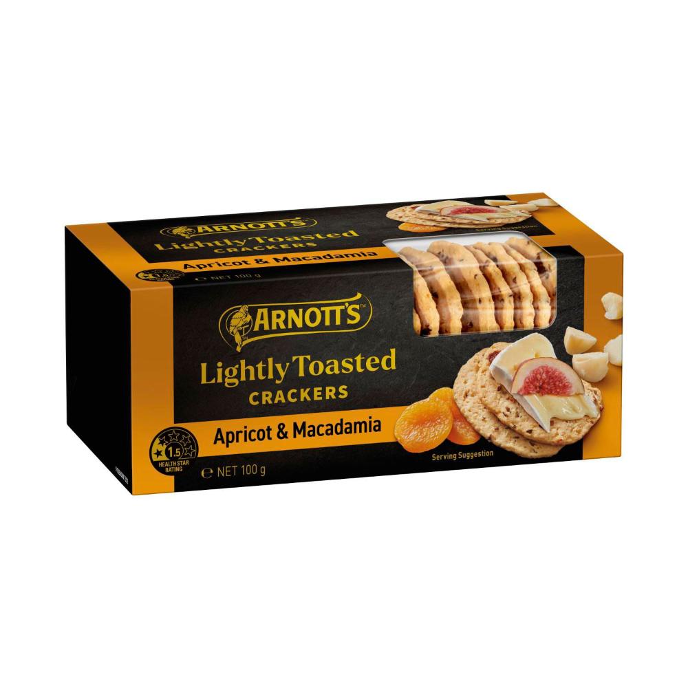 Buy Arnott's Gold Label Toasted Crackers Apricot & Macadamia 100g | Coles