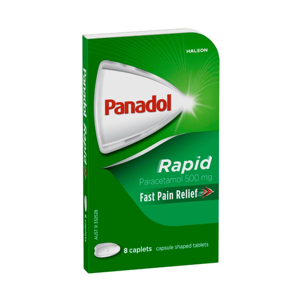 Buy Panadol Rapid Paracetamol Pain Relief Caplets 8 Pack | Coles