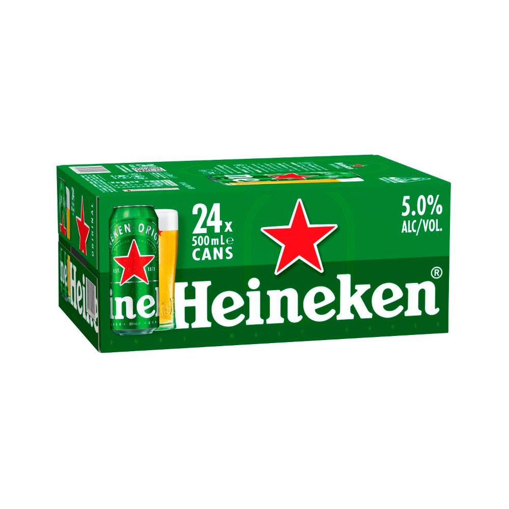 Buy Heineken Can 500ml 24 Pack | Coles