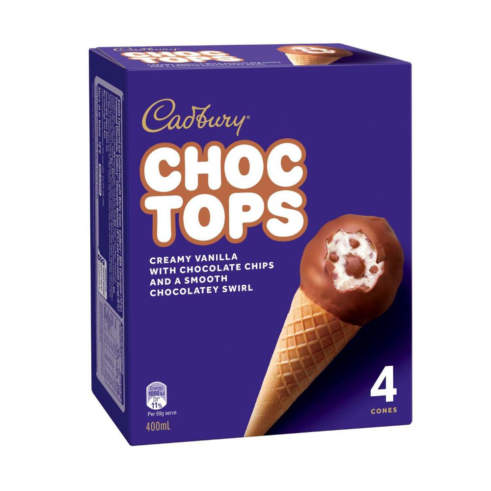 Buy Cadbury Choc Tops 4 Pack 400mL | Coles