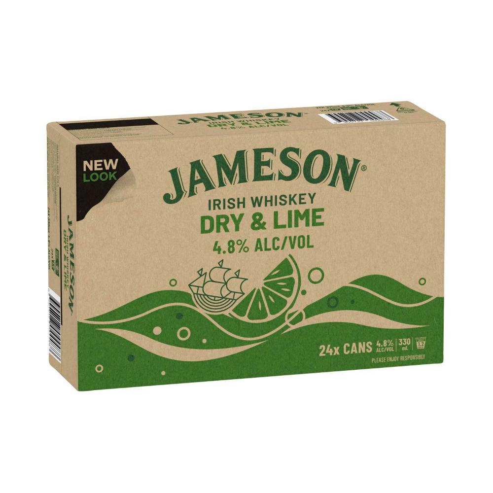 Buy Jameson Dry & Lime 4.8% Can 330ml 24 Pack | Coles