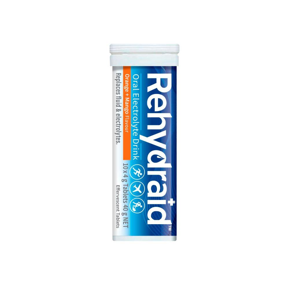 Buy Rehydraid Electrolyte Effervescent Tablets Orange & Mango 10 Pack ...