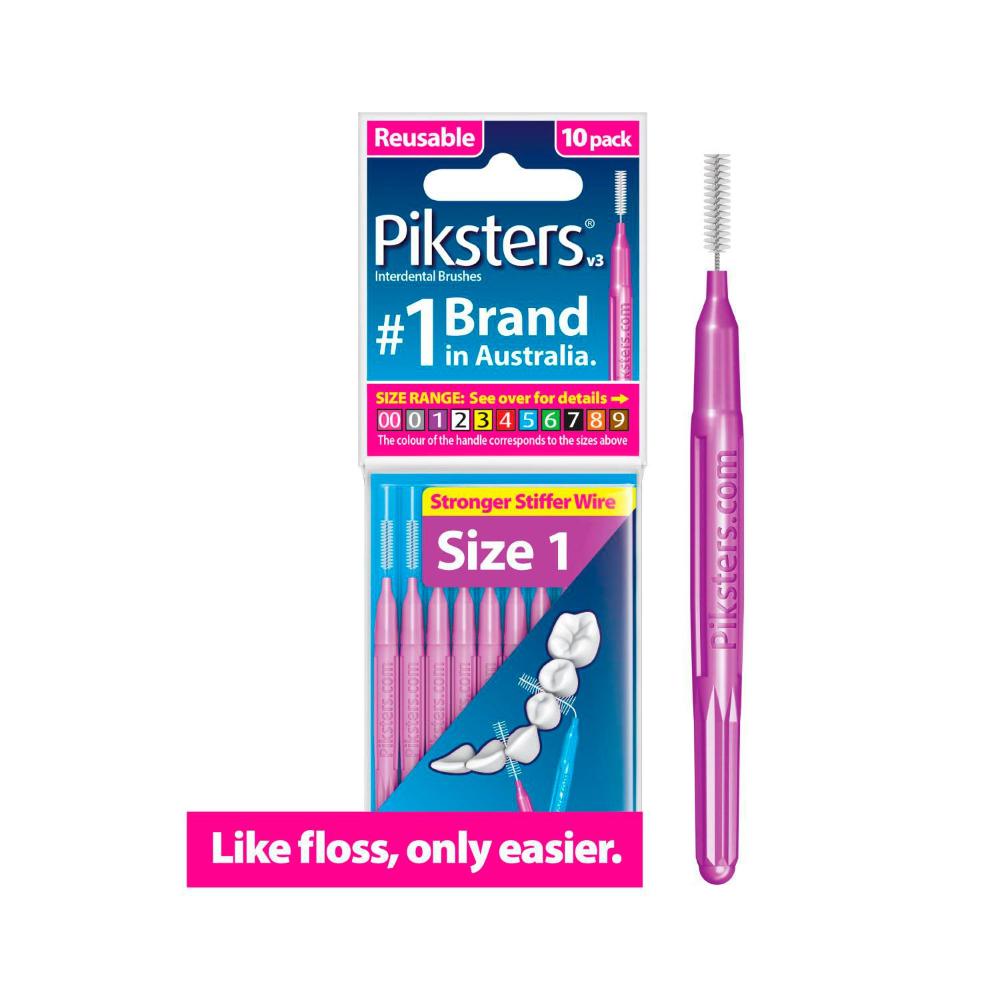 Buy Piksters Interdental Brushes Purple Size 1 10 pack | Coles