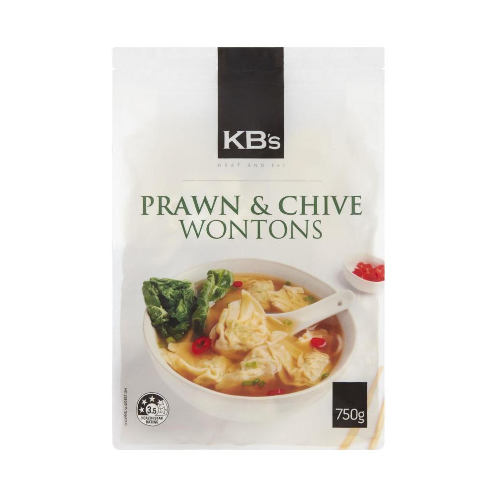 Buy KB's Prawn & Chive Wontons 750g | Coles