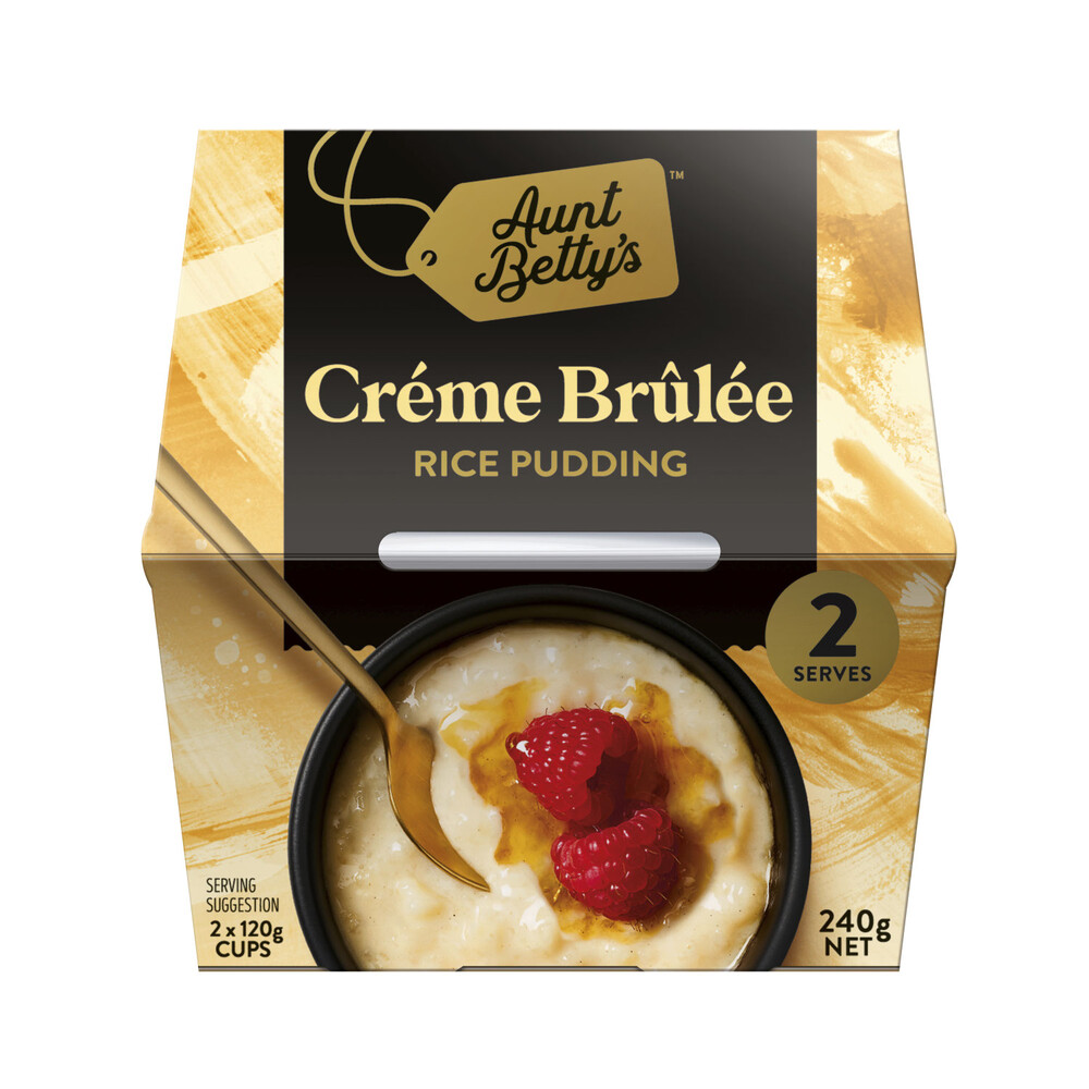 Buy Aunt Betty's Rice Pudding Creme Brulee 2 Pack 240g | Coles