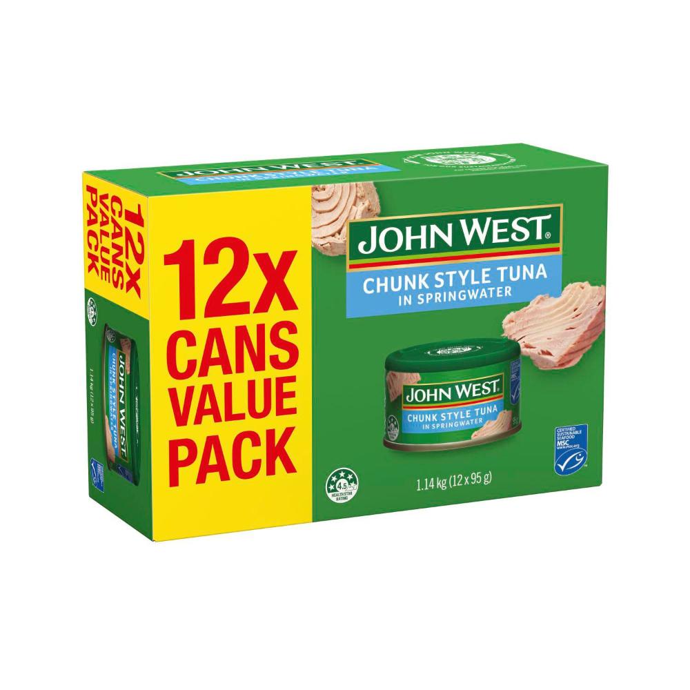 Buy John West Tuna Springwater Value Pack 1.14Kg | Coles