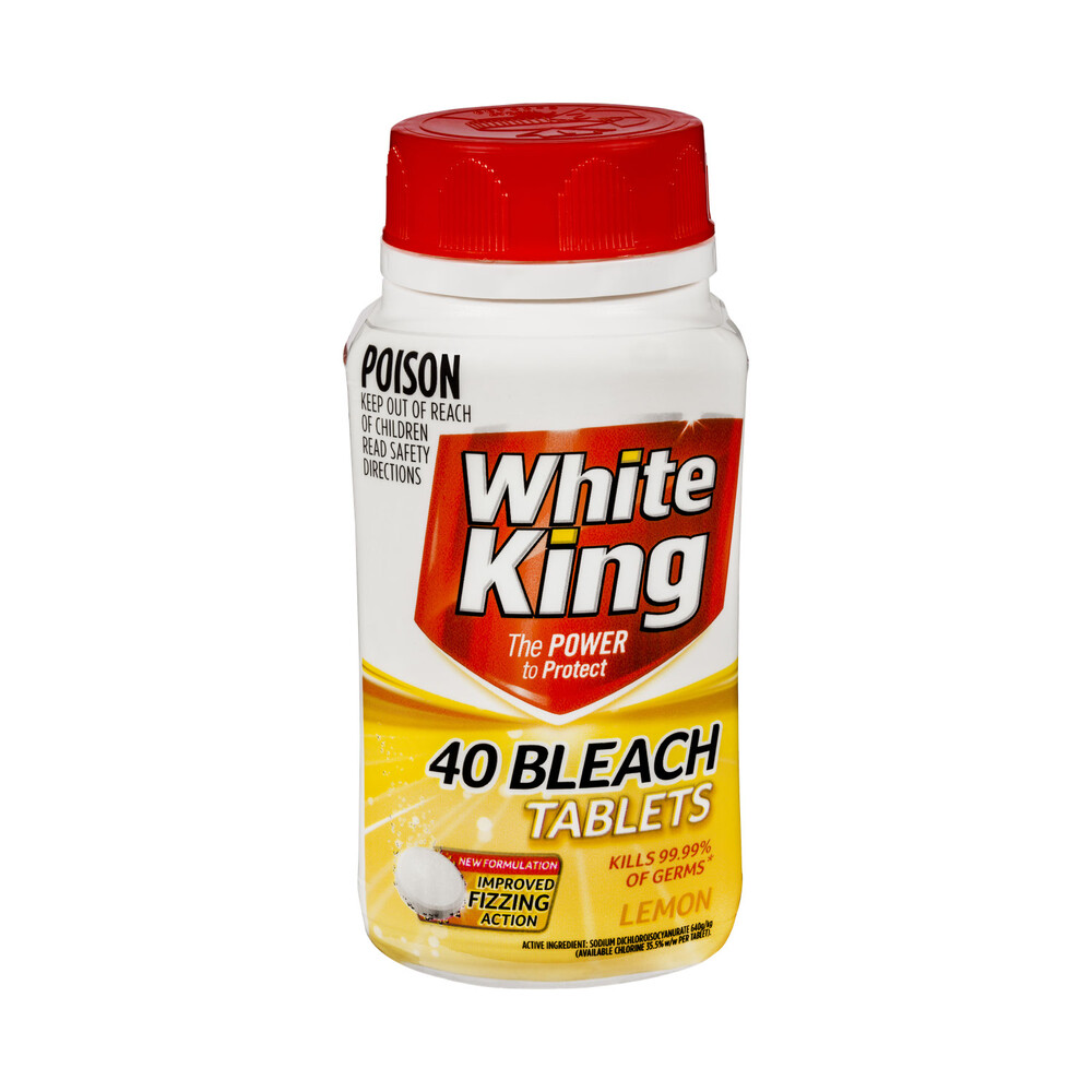 Buy White King Bleach Tablets Lemon 40 pack | Coles