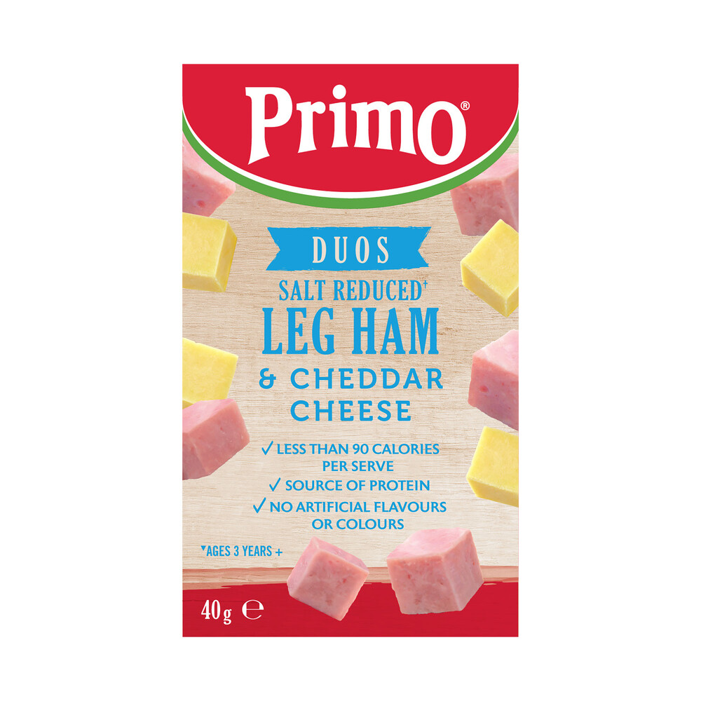 Buy Primo Duo Reduced Salt Ham & Cheese Cubes 40g | Coles