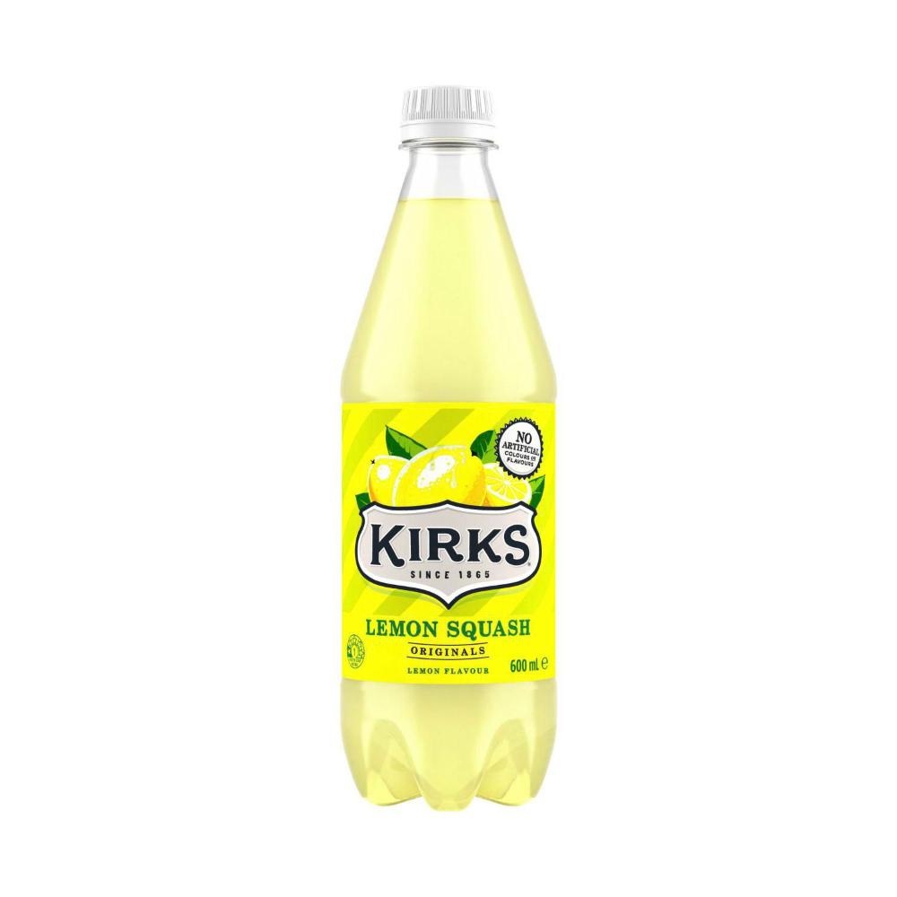 Buy Kirks Lemon Squash Soft Drink Bottle 600mL | Coles