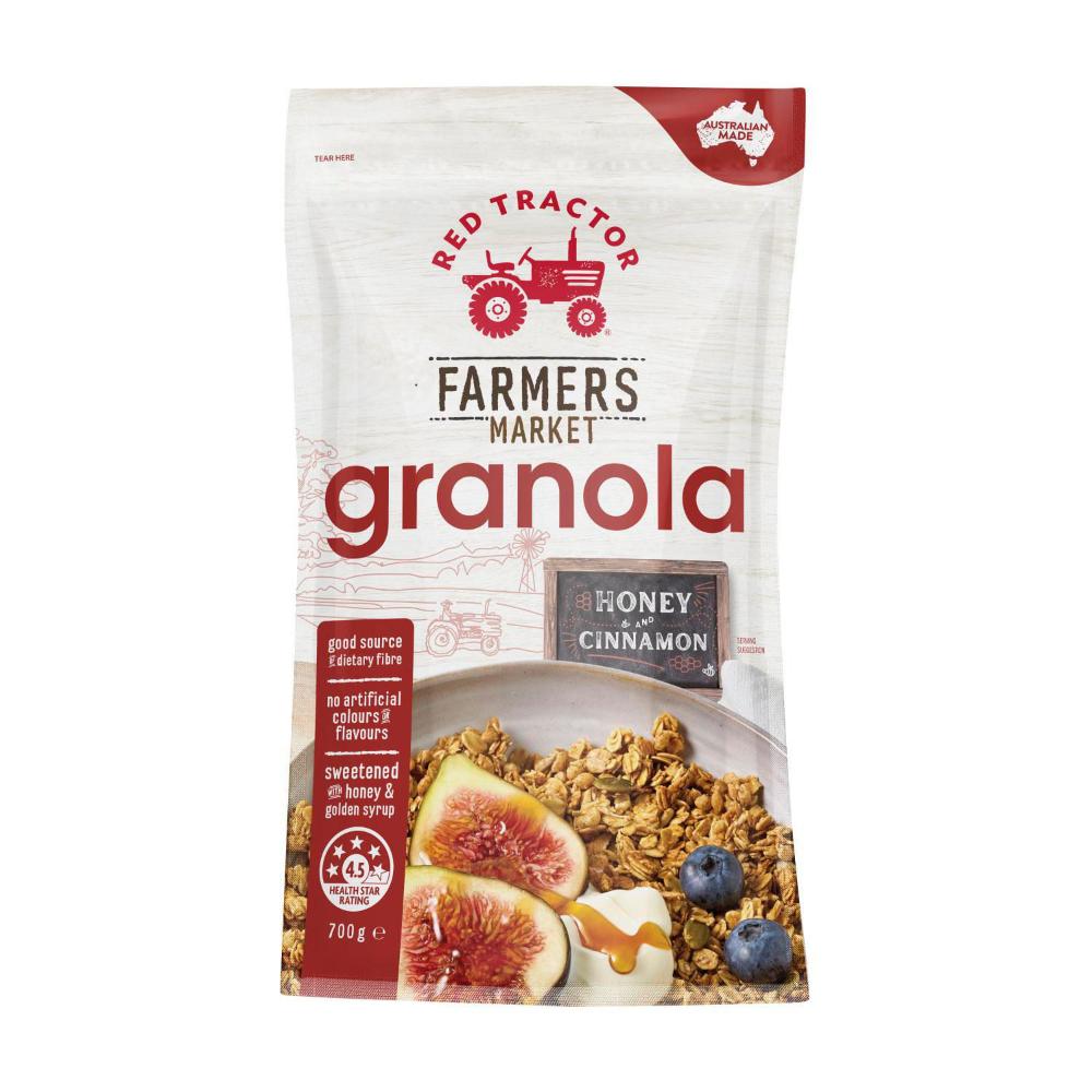 Buy Red Tractor Farmers Market Honey & Cinnamon Granola 700g | Coles