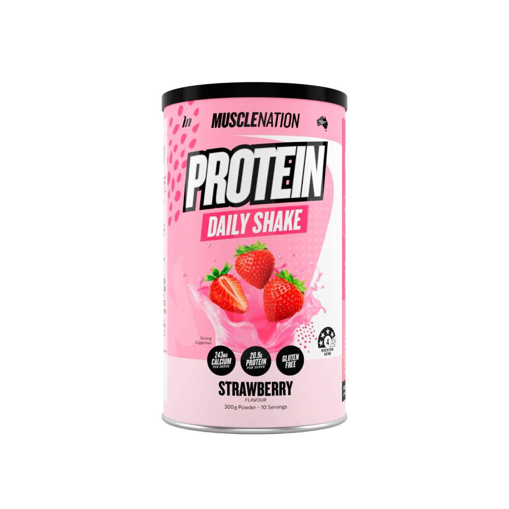 Buy Muscle Nation Daily Shake Whey Protein Strawberry 300GRAM | Coles