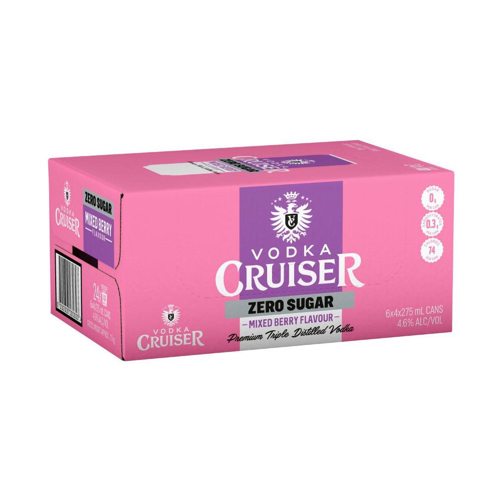 Buy Vodka Cruiser Sugar Free Mixed Berry Can 275mL 24 Pack | Coles