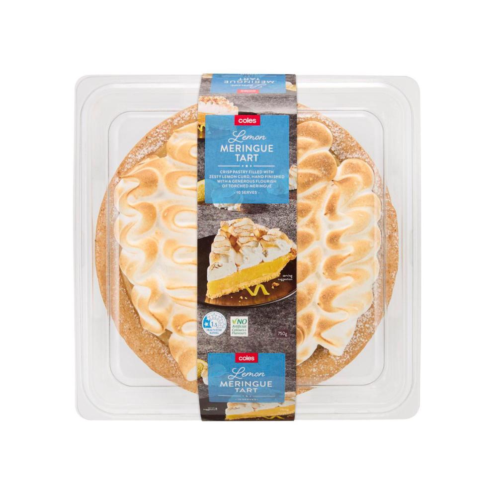 Buy Coles Lemon Meringue Tart 750g 750GRAM | Coles