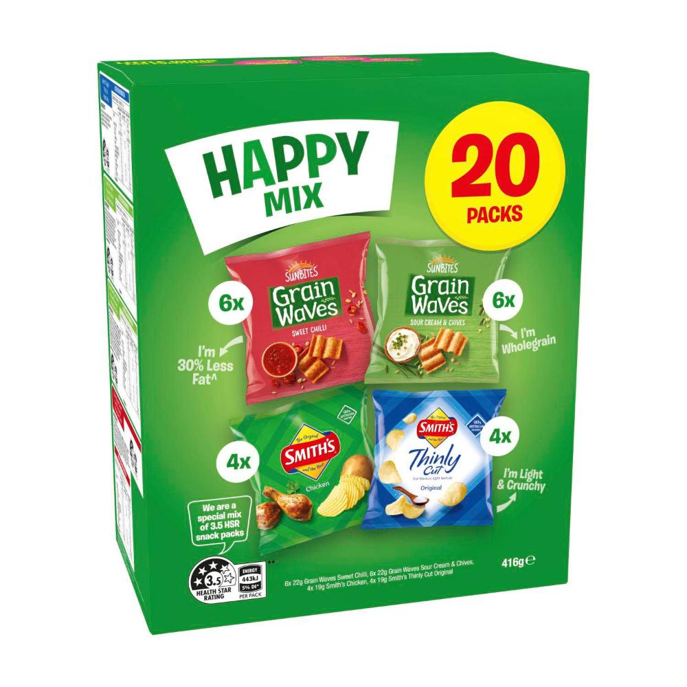Buy Smith's Variety Happy Snack Mix Lunchbox Multipack 20 Pack 416g | Coles