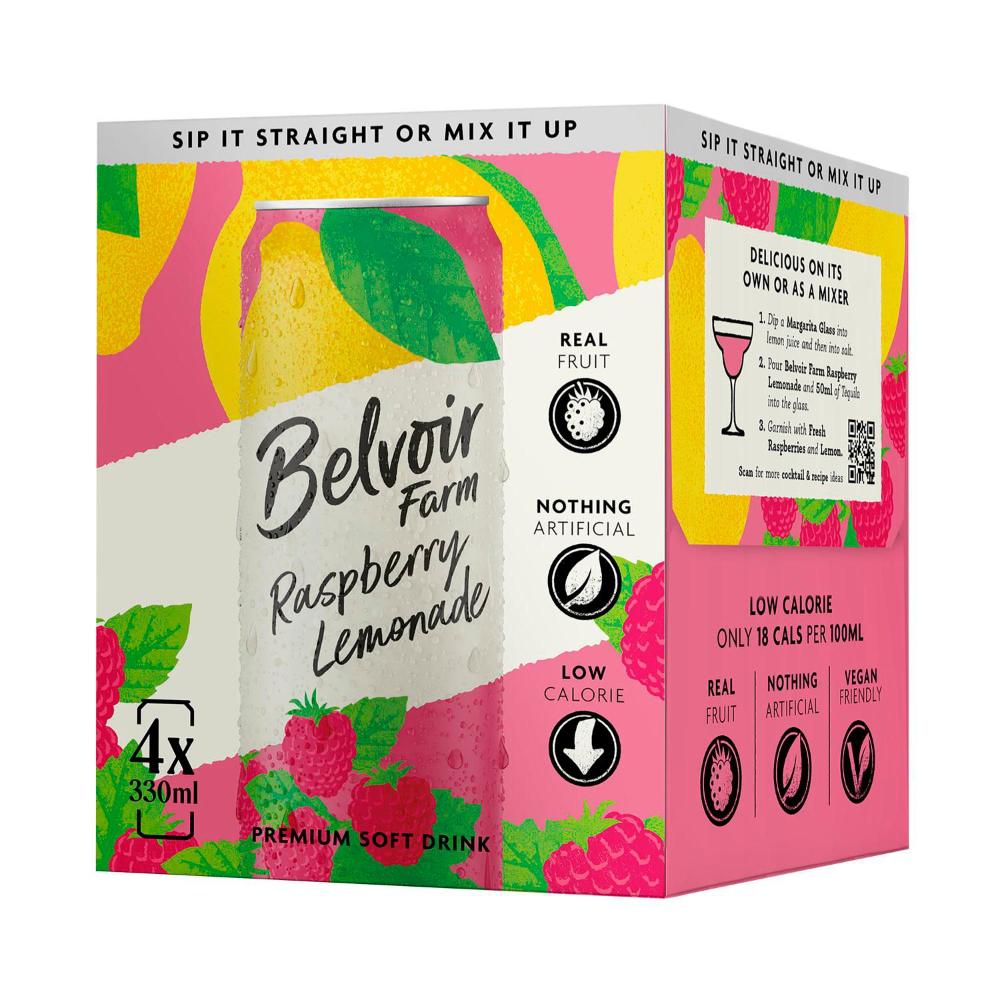 Buy Belvoir Farm Raspberry Lemonade 4x330ml 4 Pack | Coles