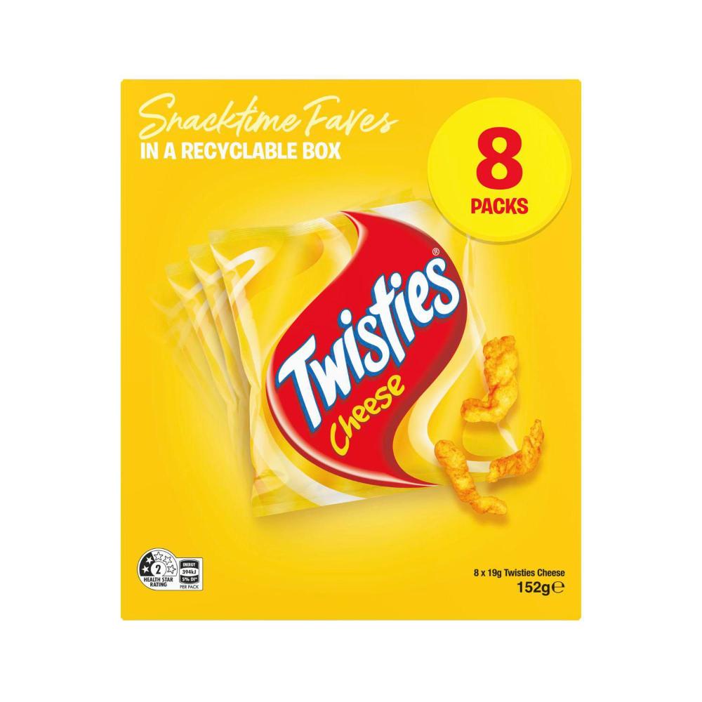 Buy Twisties Cheese Snacks Lunchbox Multipack 8 Pack 152g | Coles