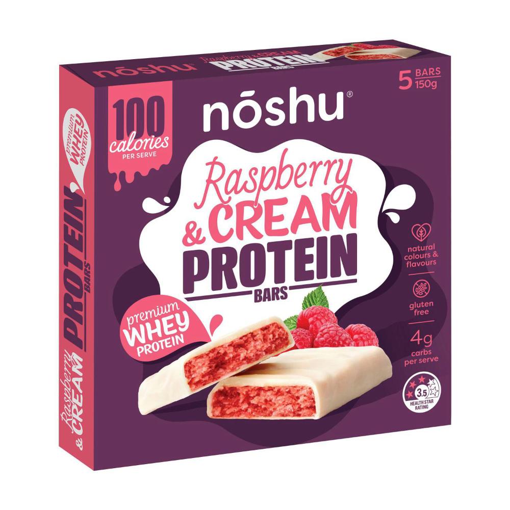 Buy Noshu Raspberry & Cream Protein Bars 150g | Coles