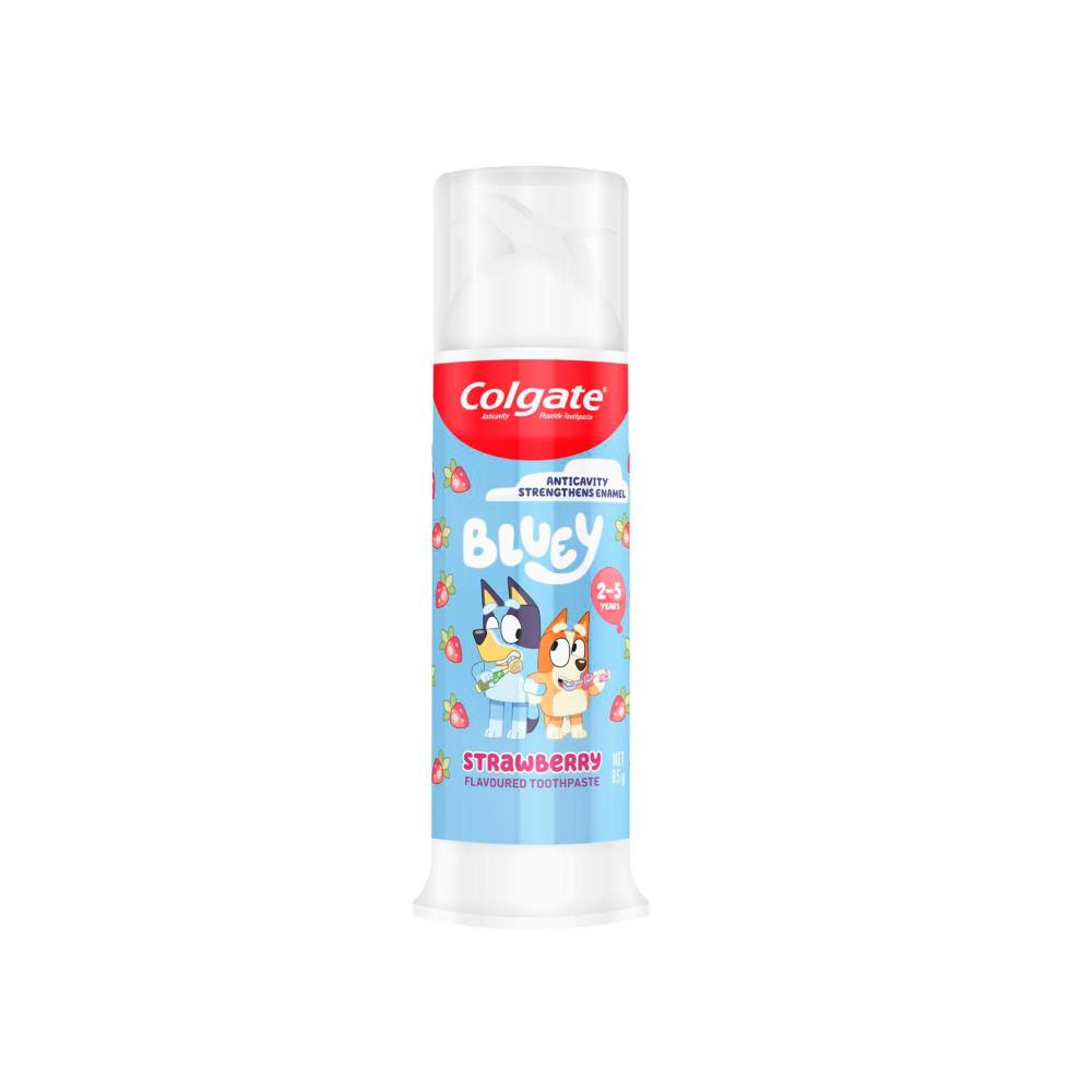 Buy Colgate Toothpaste Kids Bluey Strawberry Pump 85g | Coles