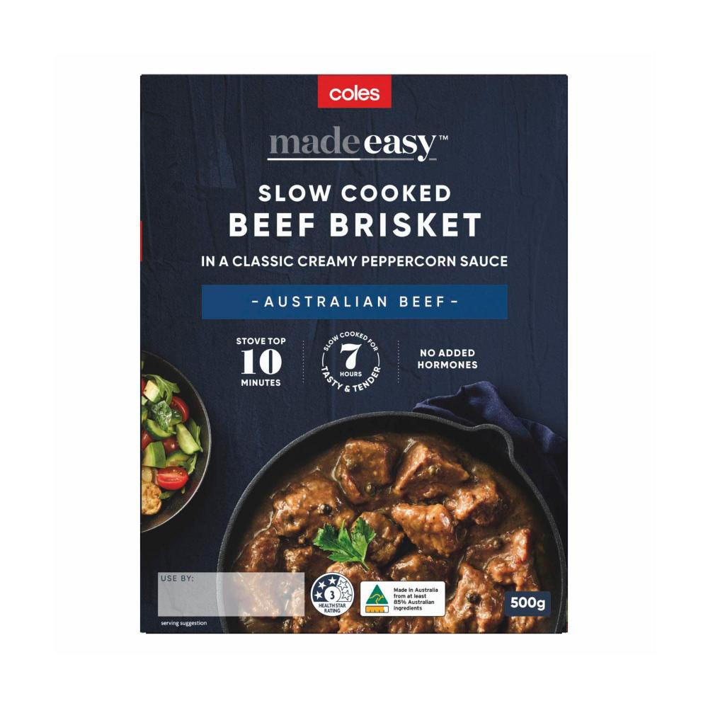 Buy Coles Made Easy Beef Brisket In Peppercorn Sauce 500g | Coles