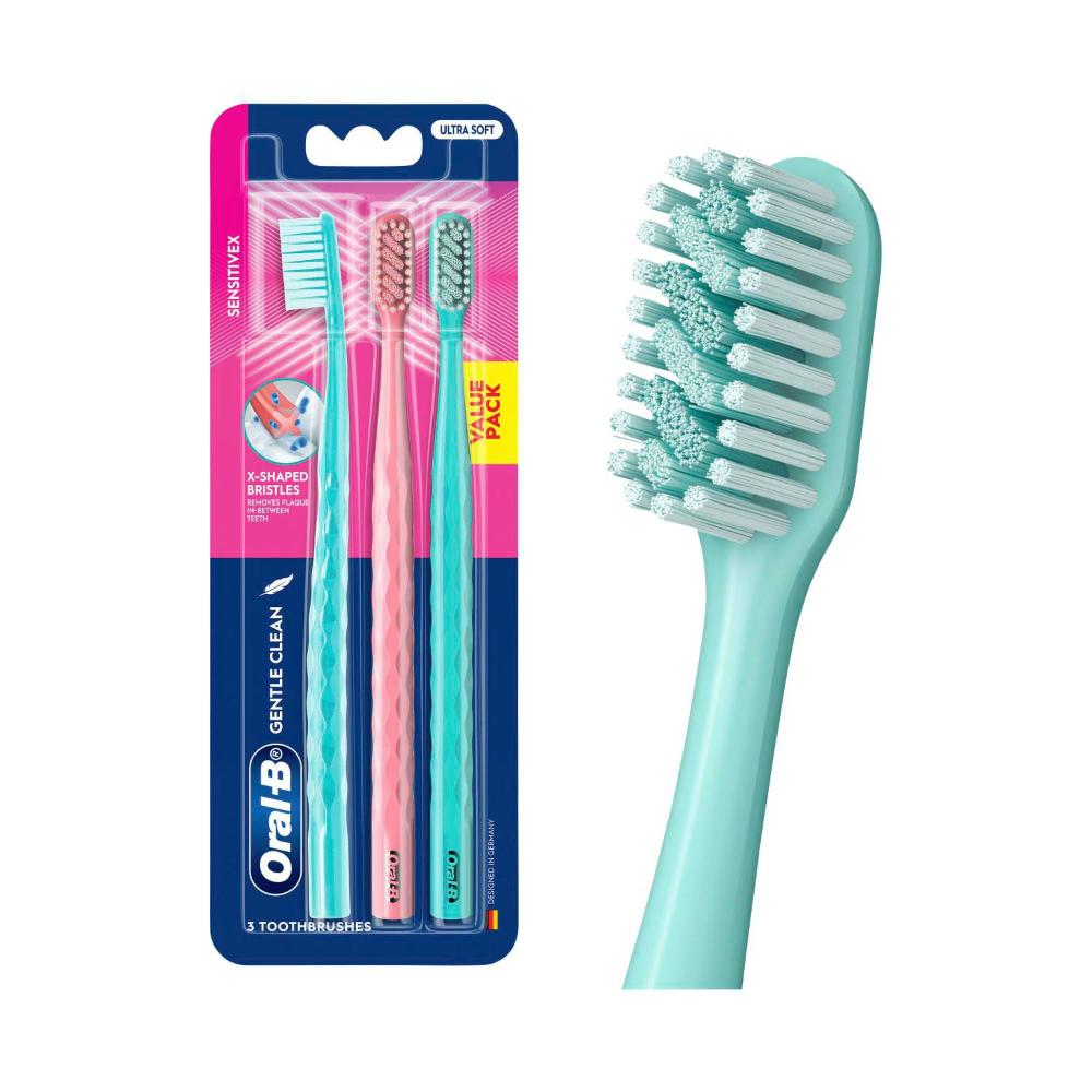 Buy Oral B Extra Sensitive Deep Clean Toothbrush 3 Pack | Coles