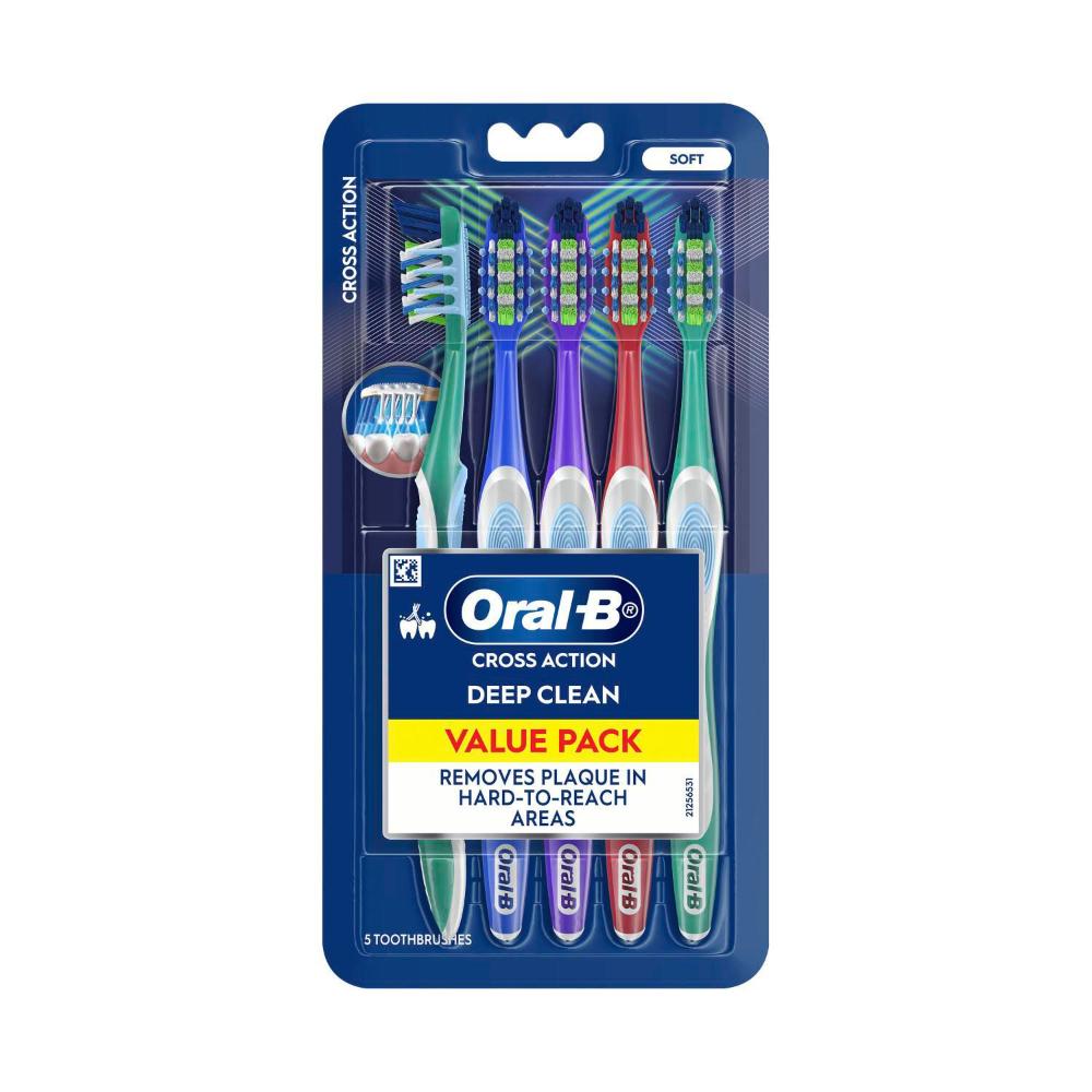Buy Oral B Cross Action Gum Care Soft Toothbrush 5 Pack | Coles