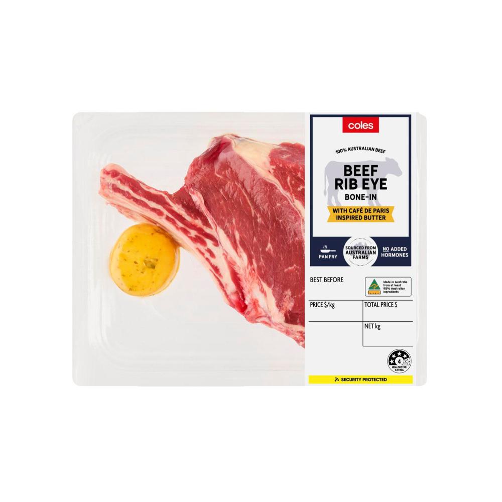 Buy Coles No Added Hormones Beef Bone In Rib Eye With Caf'e De Paris ...