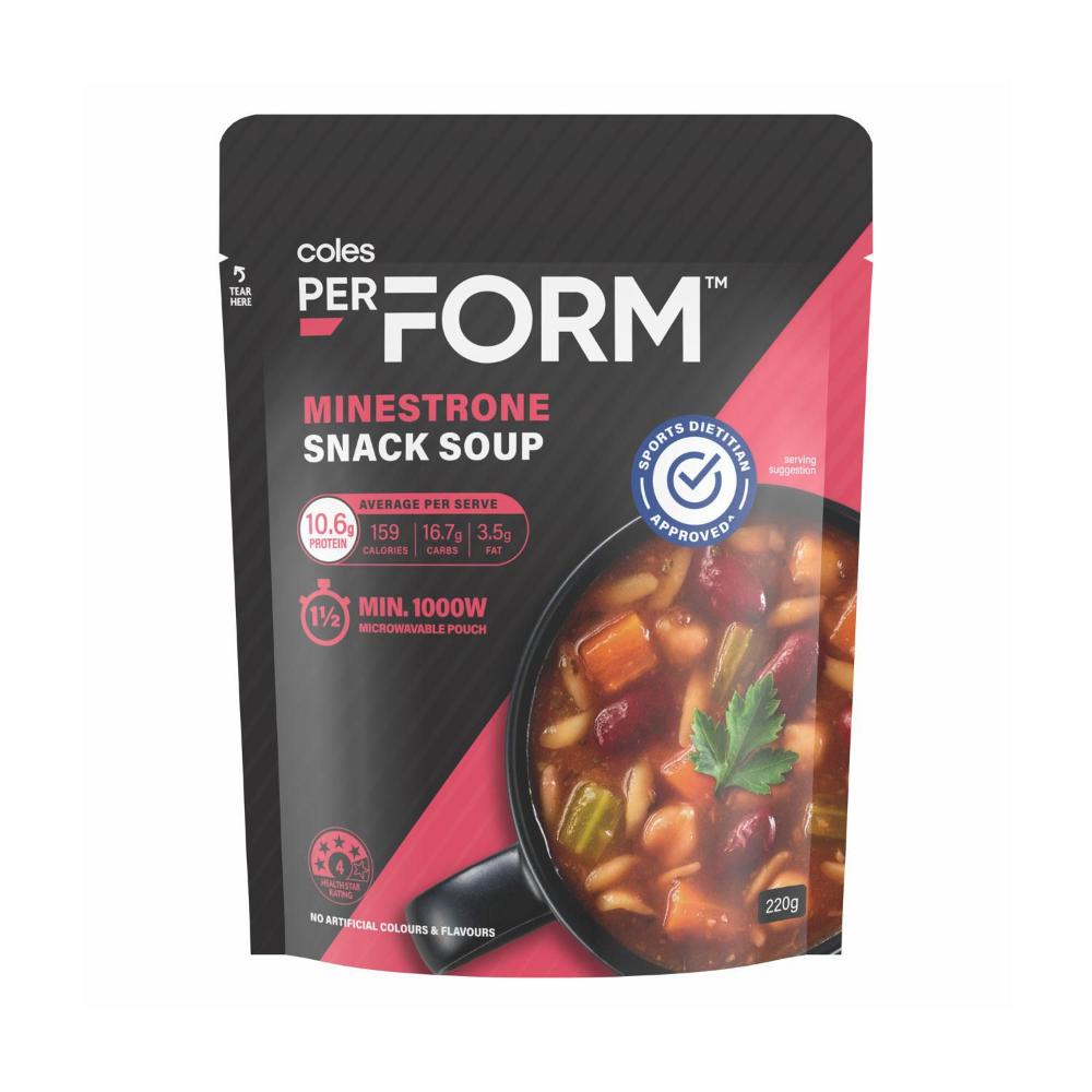 Buy Coles Perform Minestrone Soup 220g | Coles