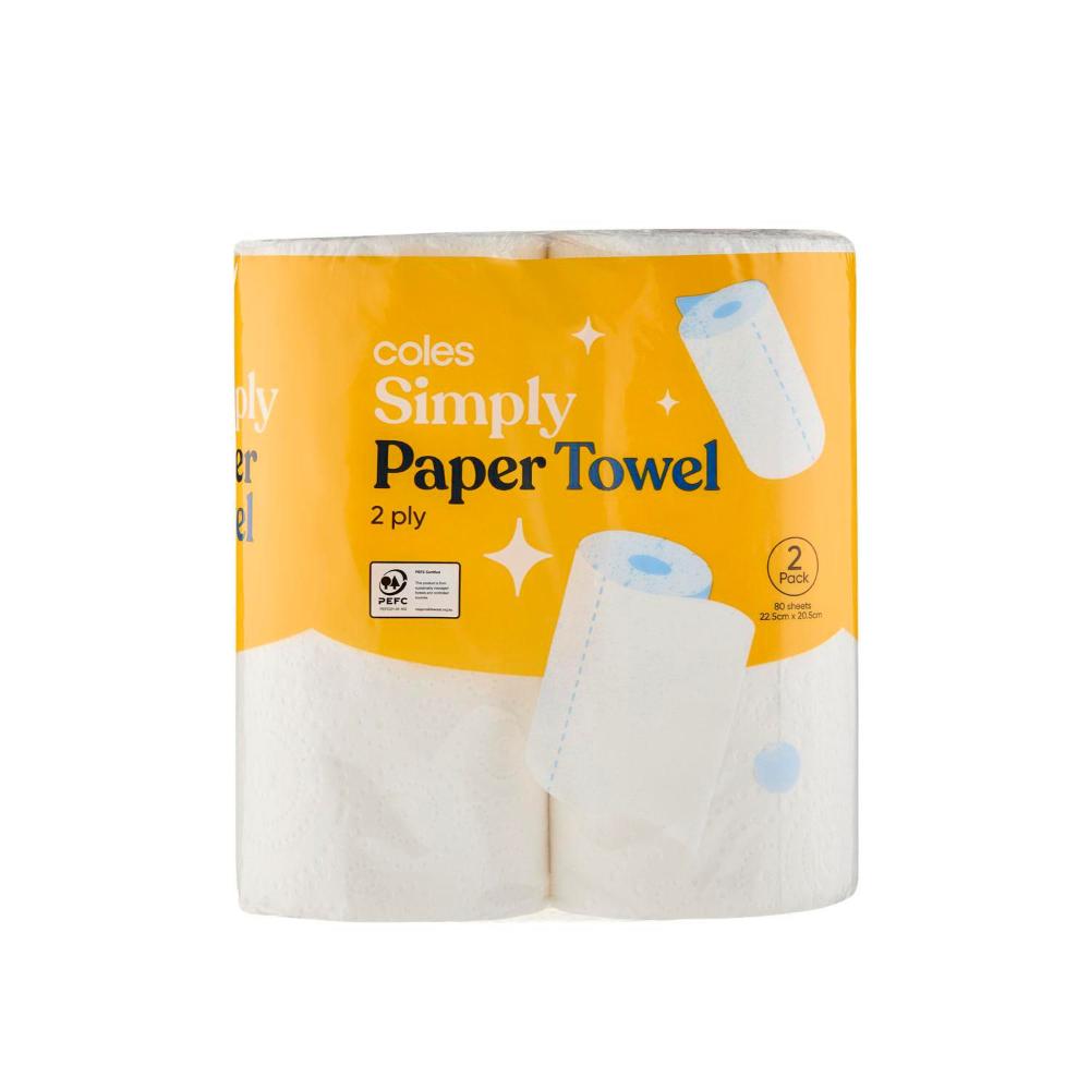 Buy Coles Simply 2-ply Paper Towel 2 Pack | Coles
