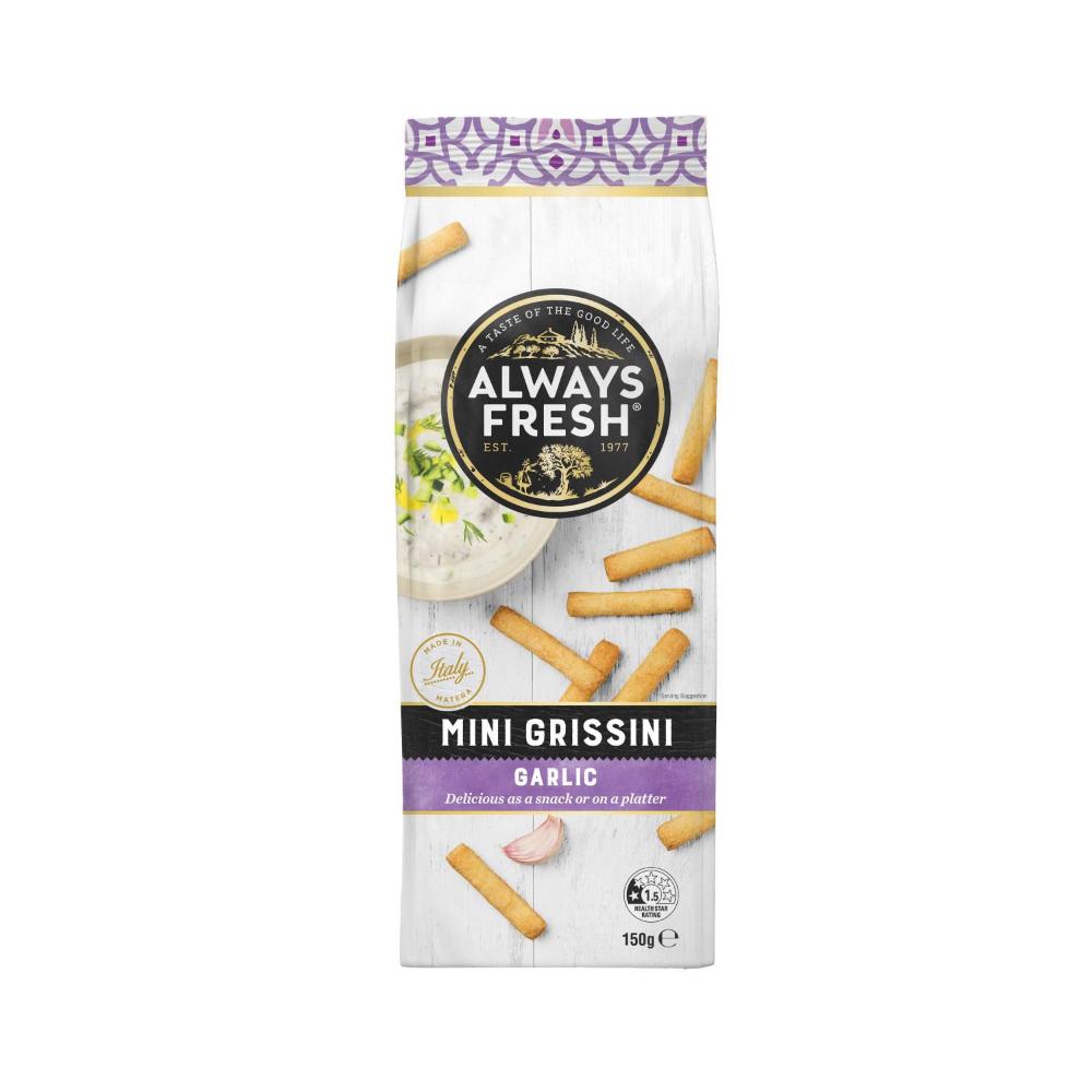 Buy Always Fresh Mini Grissini Garlic 150g | Coles