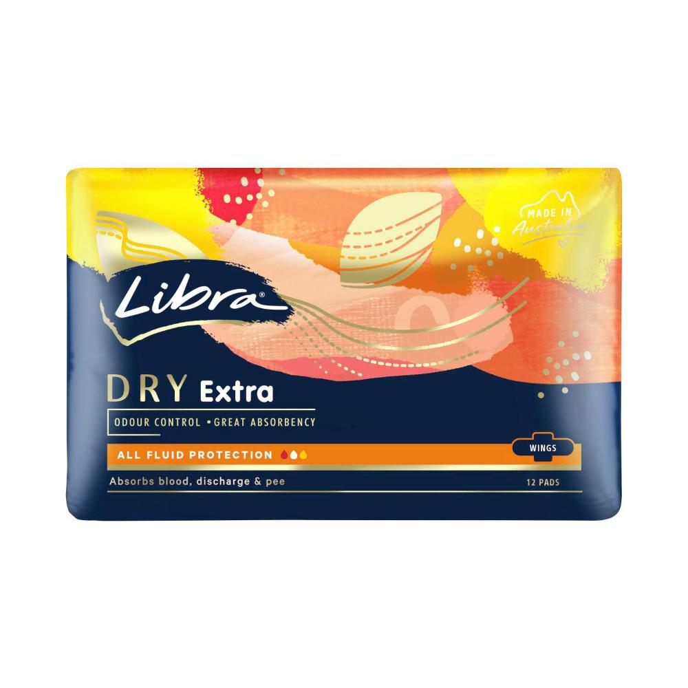 Buy Libra Dry Extra Pads With Wings 12 Pack | Coles