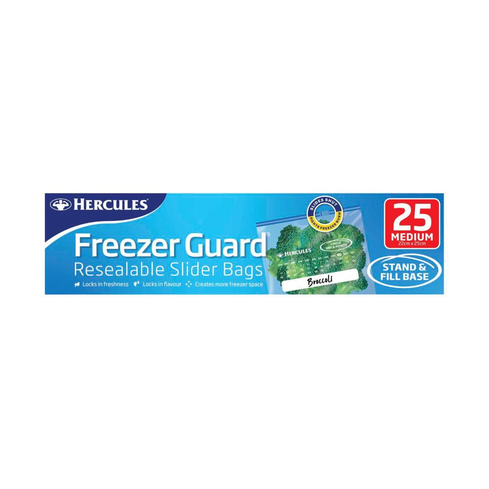 Buy Hercules Freezerguard Resealable Medium Slider Bags 25 Pack | Coles