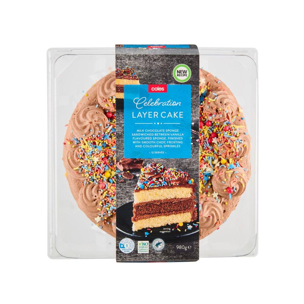 Buy Coles Layered Celebration Layer Cake 980g | Coles