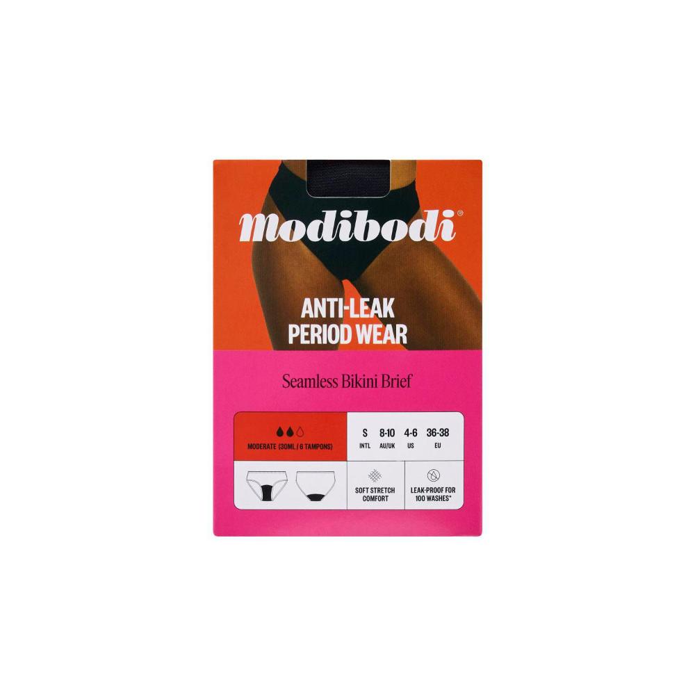 Buy Modibodi Comfort Period Brief Black Moderate Size S 8-10 1 Pack | Coles