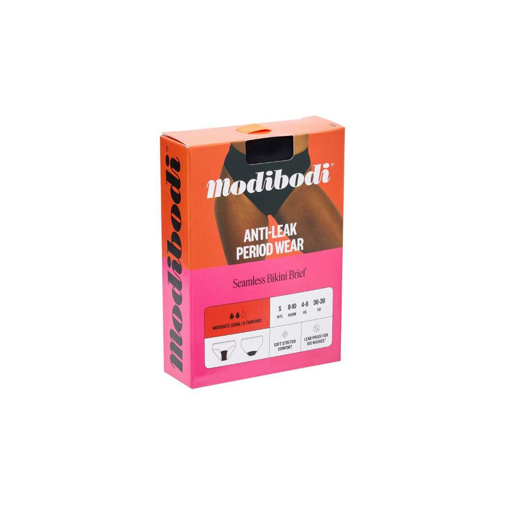 Buy Modibodi Comfort Period Brief Black Moderate Size S 8-10 1 Pack | Coles