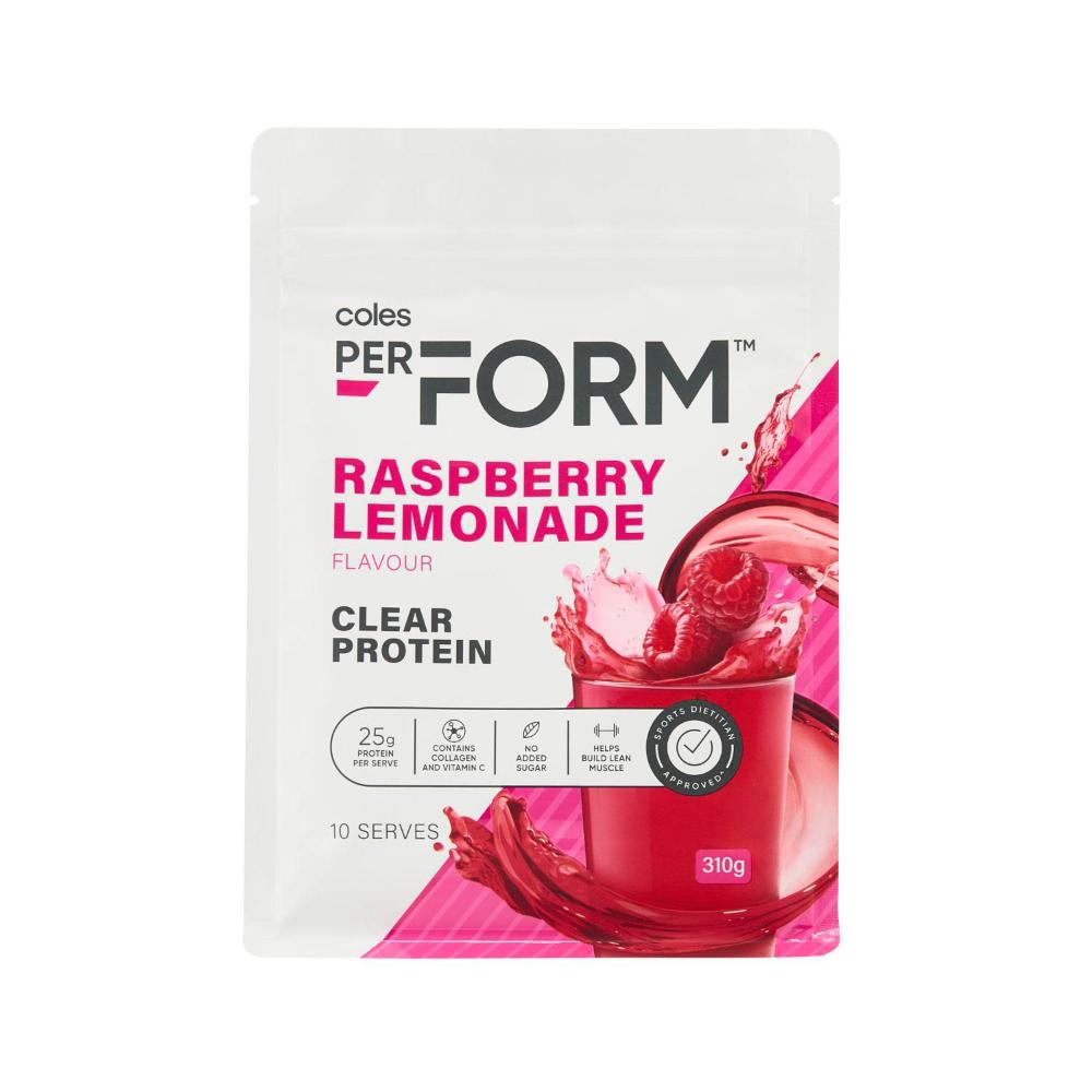 Buy Coles Perform Clear Protein Raspberry Lemonade 310g | Coles